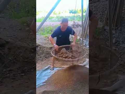 Homemade sand screening tool- Good tools and machinery make work easy
