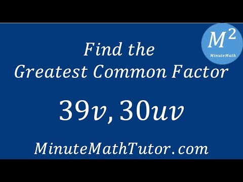 Find the Greatest Common Factor of 39v and 30uv