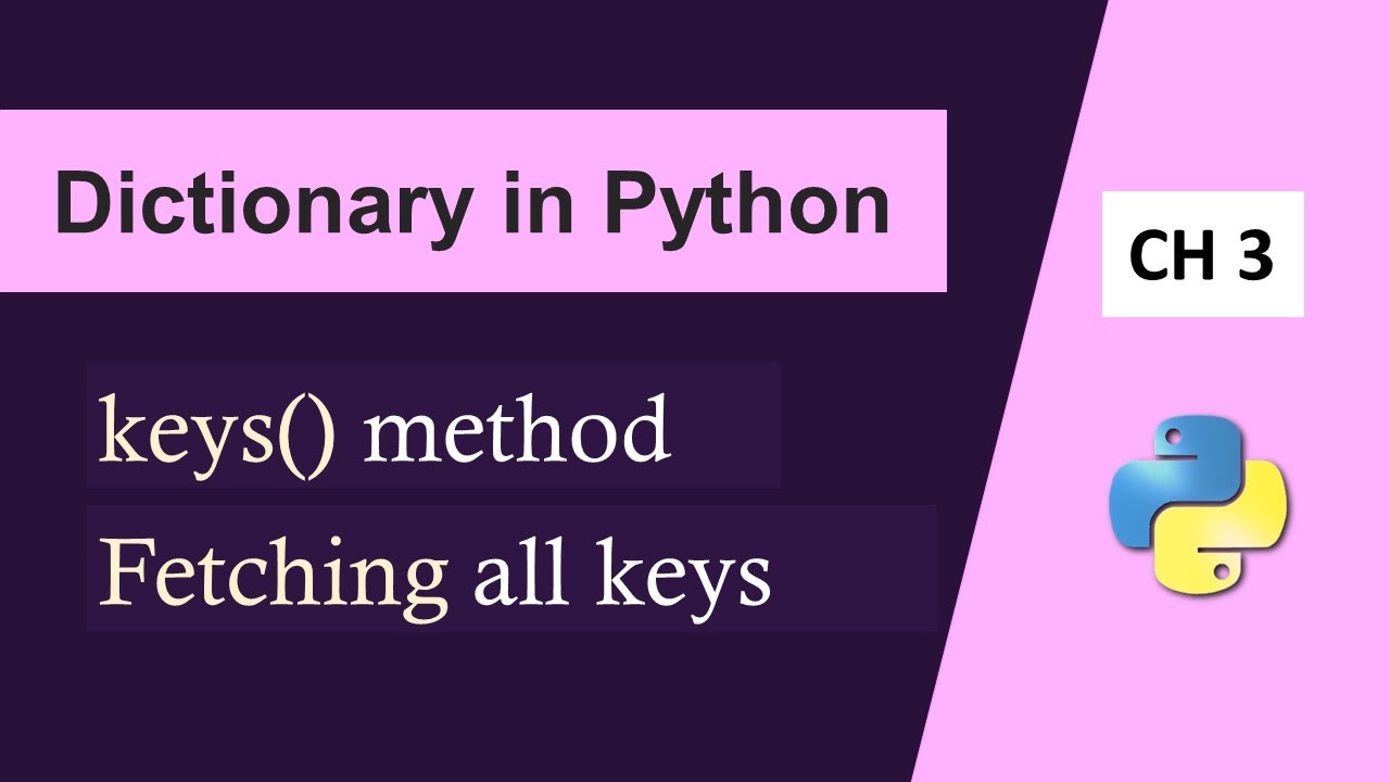 keys Method in Python Dictionary|Dictionary in Python|Fetching All Keys From Dictionary.