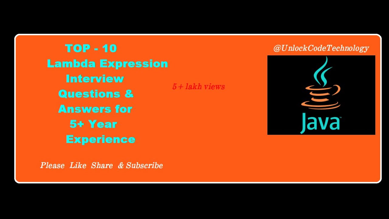 Lambda Expression Interview Questions & Answers | java8 | Lambda Expression Tutorial | Java8 LB