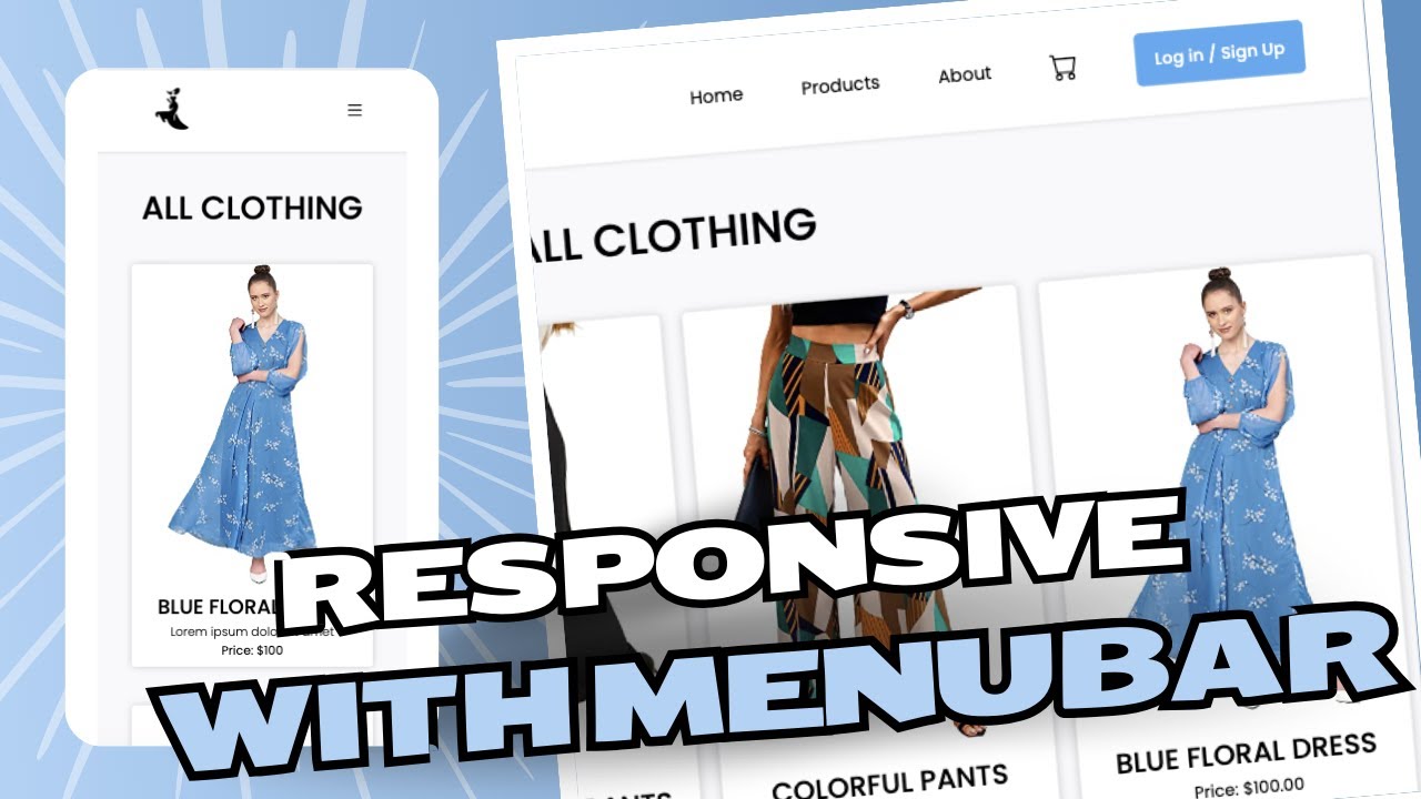 Responsive Menu Bar for Smaller Screens || JavaScript, CSS & HTML