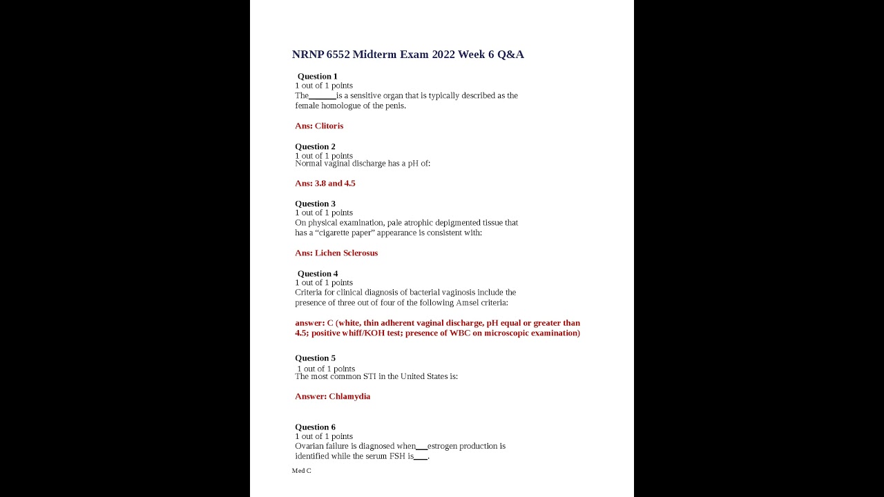 Nrnp 6552 Midterm Exam 2022 Week 6 Qa Ace Your Exam On The First Attempt