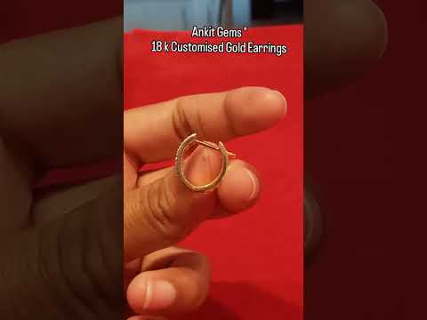 Ankit Gems ® 18 k Customised Gold Earrings (contact us on 033-3560-2492)