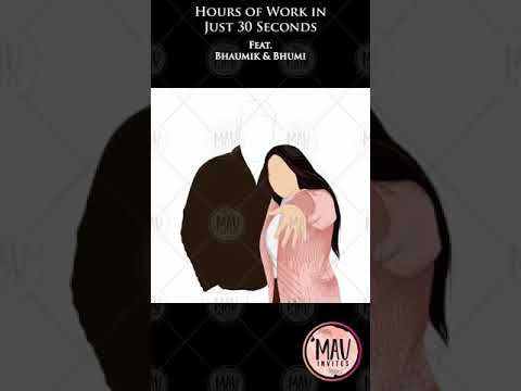 Hours Of Work In 30 Seconds 😍 Wedding Illustration || Couple Illustration || Wedding Caricature ✅