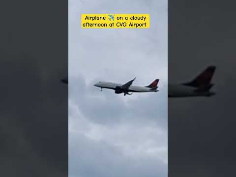 Airplane ✈️ on a cloudy afternoon at CVG Airport #airplane #cvg #airport #shortsfeed #shorts