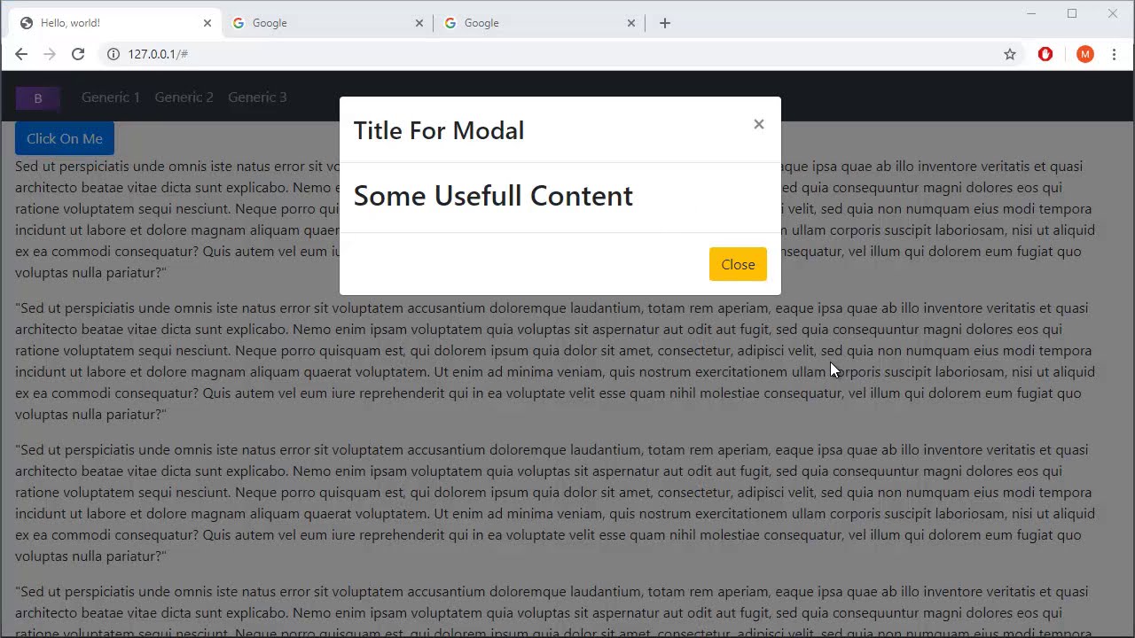 Bootstrap 4 Tutorial - 18 - Modals