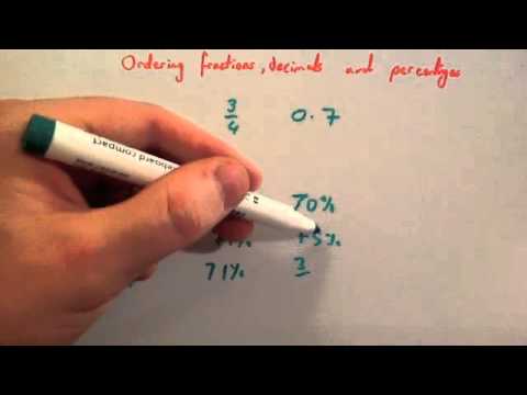 Ordering fractions decimals percentages - Corbettmaths
