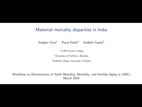 13. Maternal Mortality Disparities in India