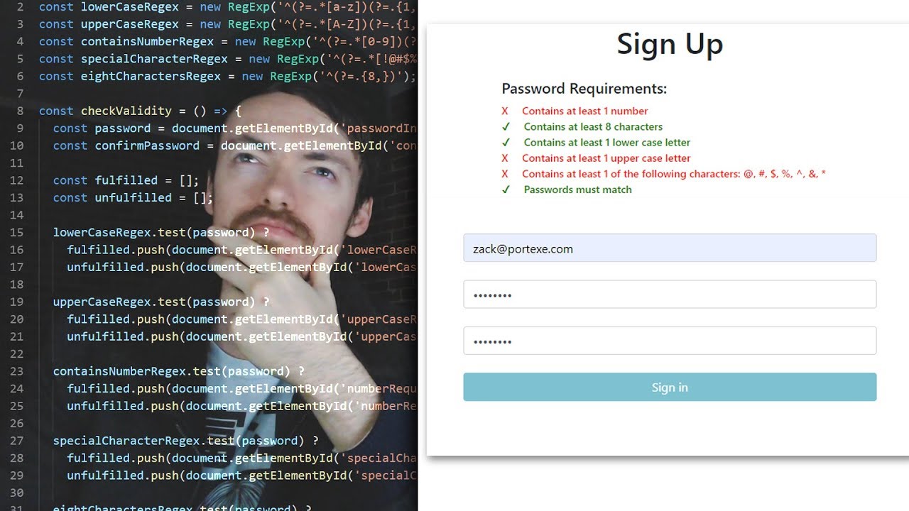 Coding an Interactive Sign up Form in Plain Javascript