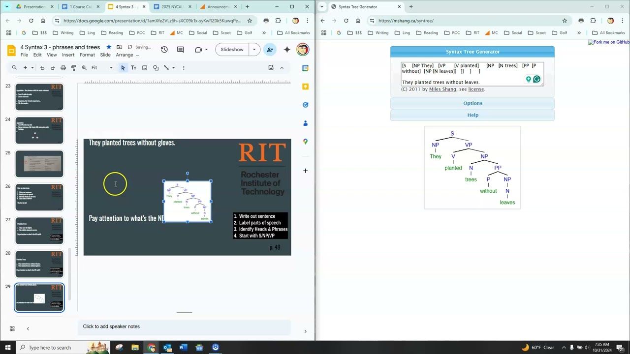 Using Syntax Tree Generator (Shang, 2011)