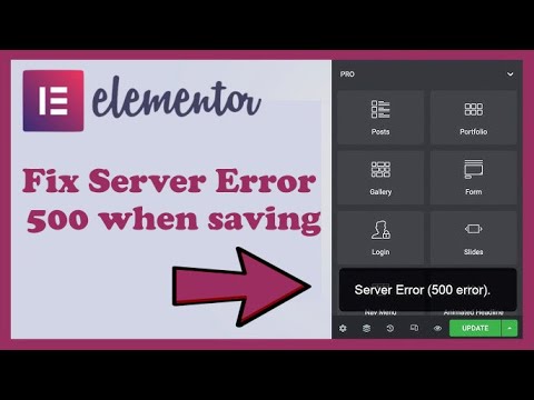 Elementor showing Error 500 when trying to save page method 1