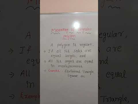 What is the meaning of regular polygon