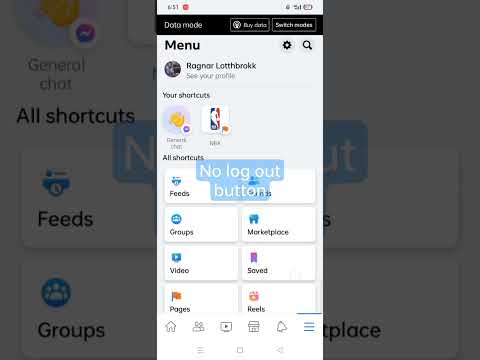 No log out button on new facebook update 😪