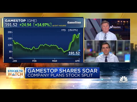 GameStop shares soar after company announces stock split