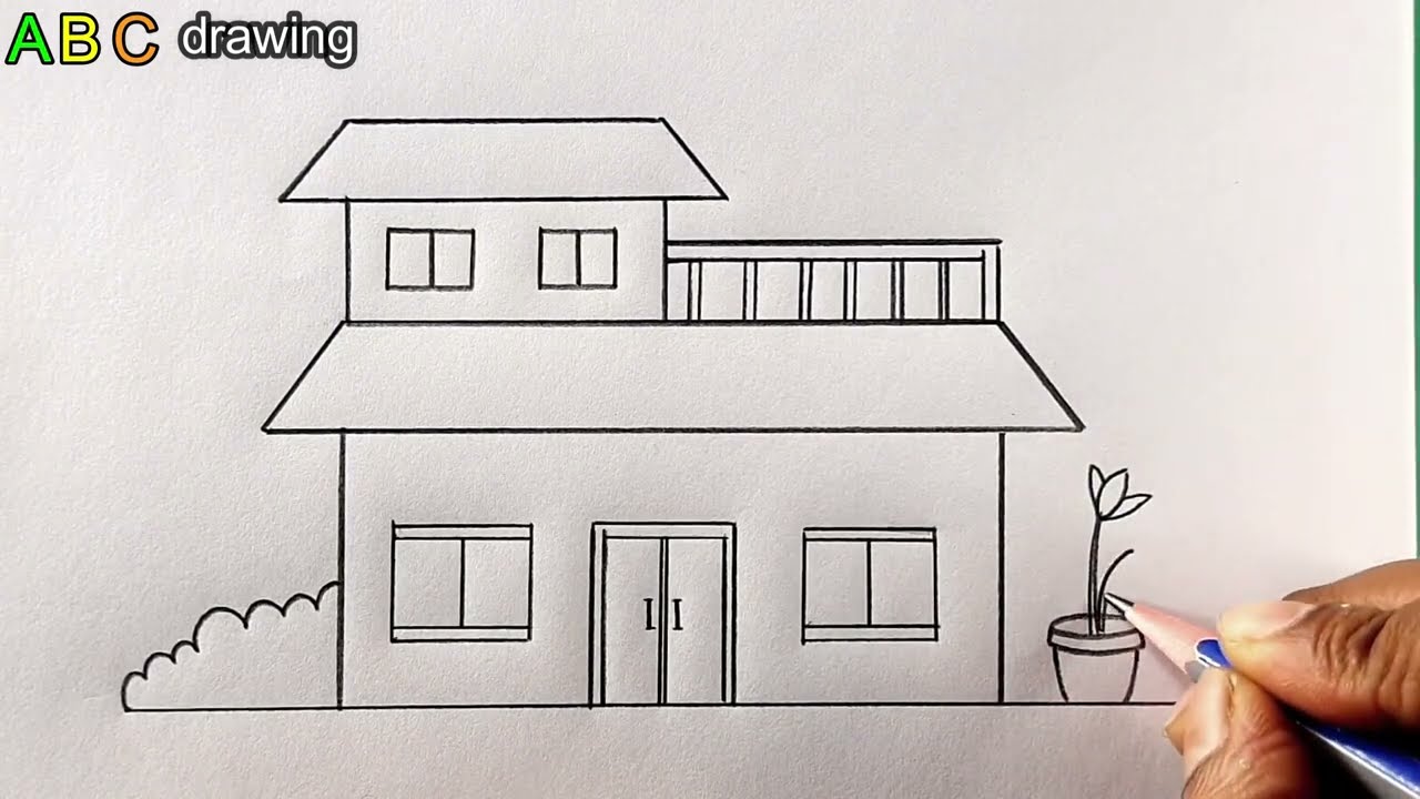 Easy House Drawing Tutorial | Drawing For Kids