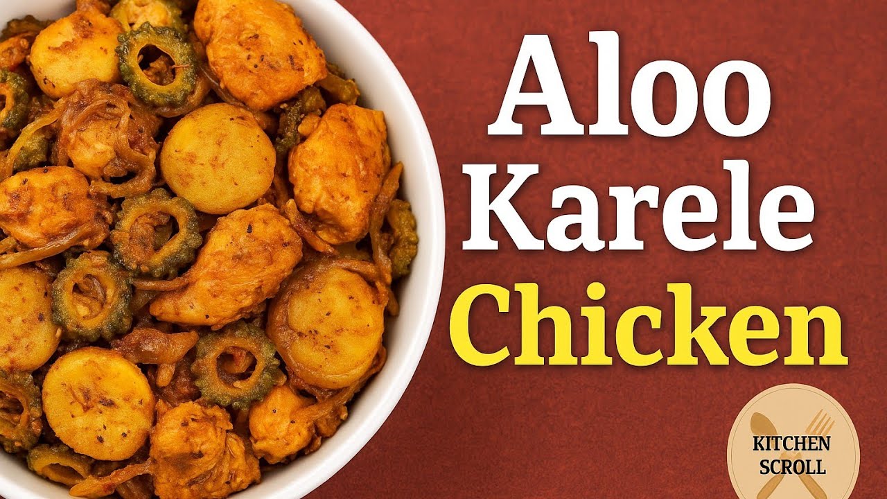 Aloo Karele Chicken | Tasty Fry Recipe | Kitchen Scroll