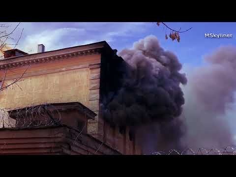 A fire at a scientific institute in the city of Tver, Russia. There are dead