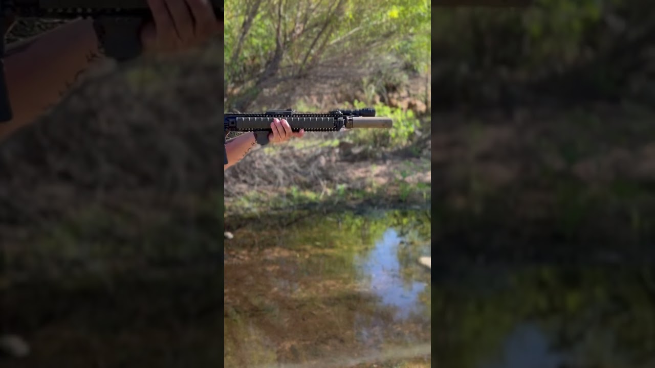 Surefire RC2 wetshot. The casing hitting the camera was louder. #suppressor #surefire