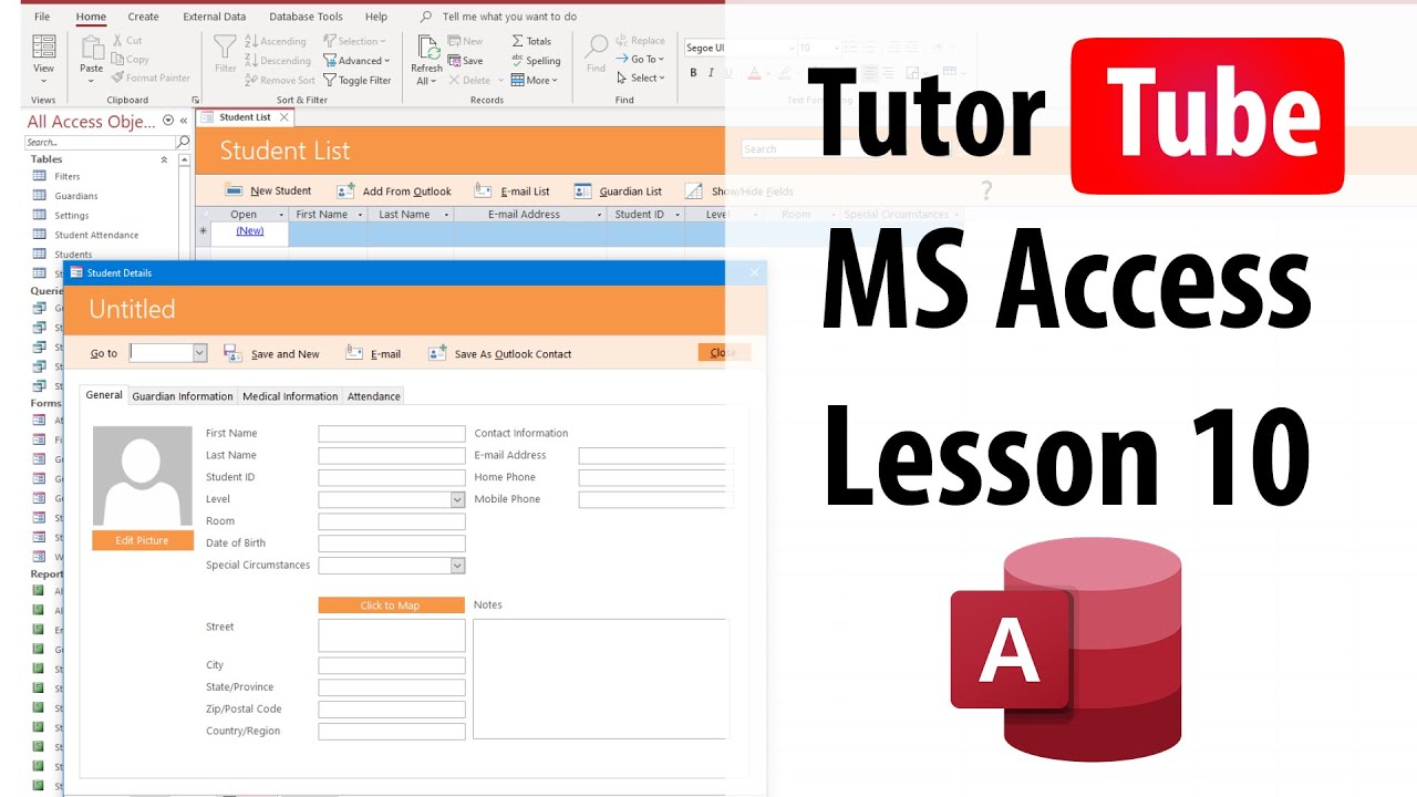 MS Access Tutorial - Lesson 10 - Save, Save As and Open Database