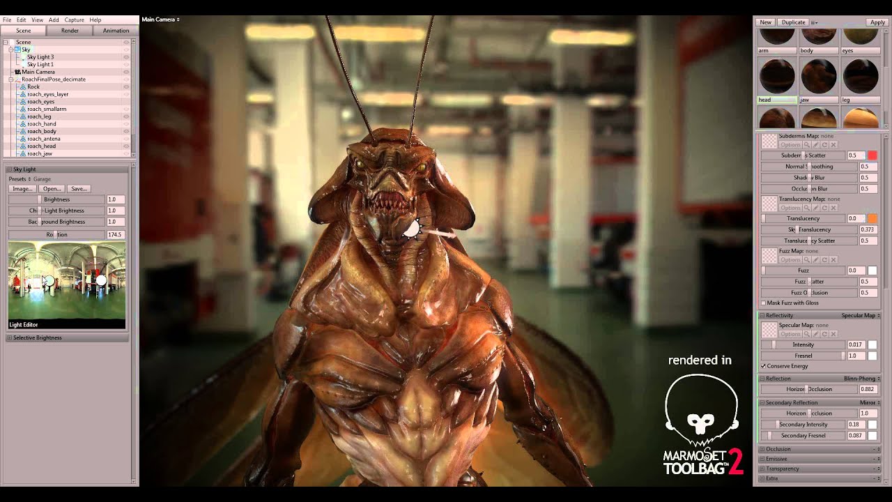 Marmoset Toolbag 2 Scene Setup - Edgar the bug