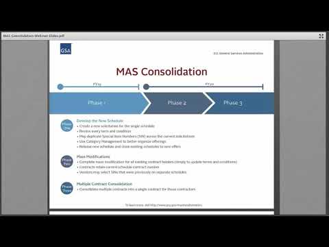 Multiple Award Schedules (MAS) Consolidation
