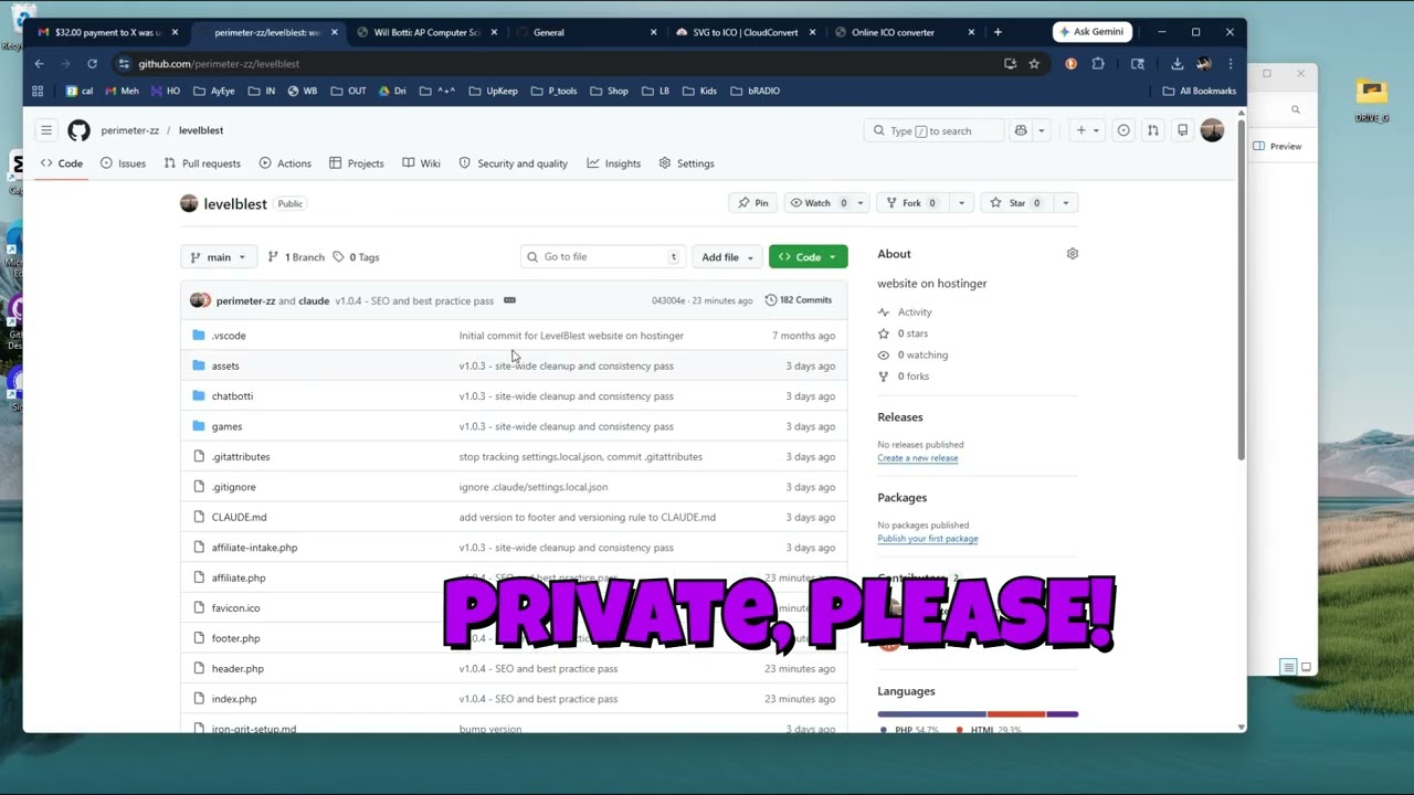 Privatizing GitHub Repos