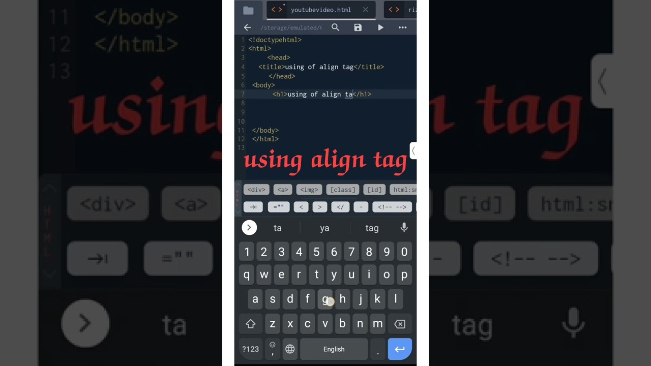 using of align tag in html || text on right side #html