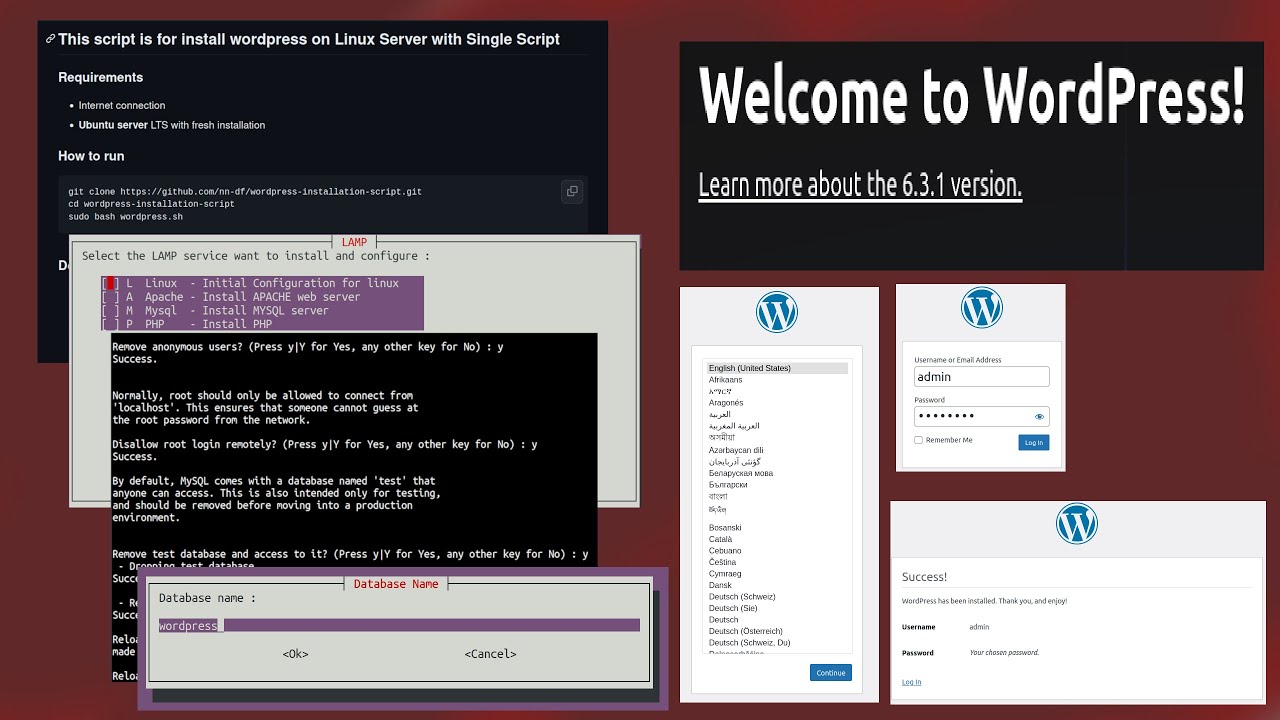 WordPress Installation with a Single script on Linux! 2023