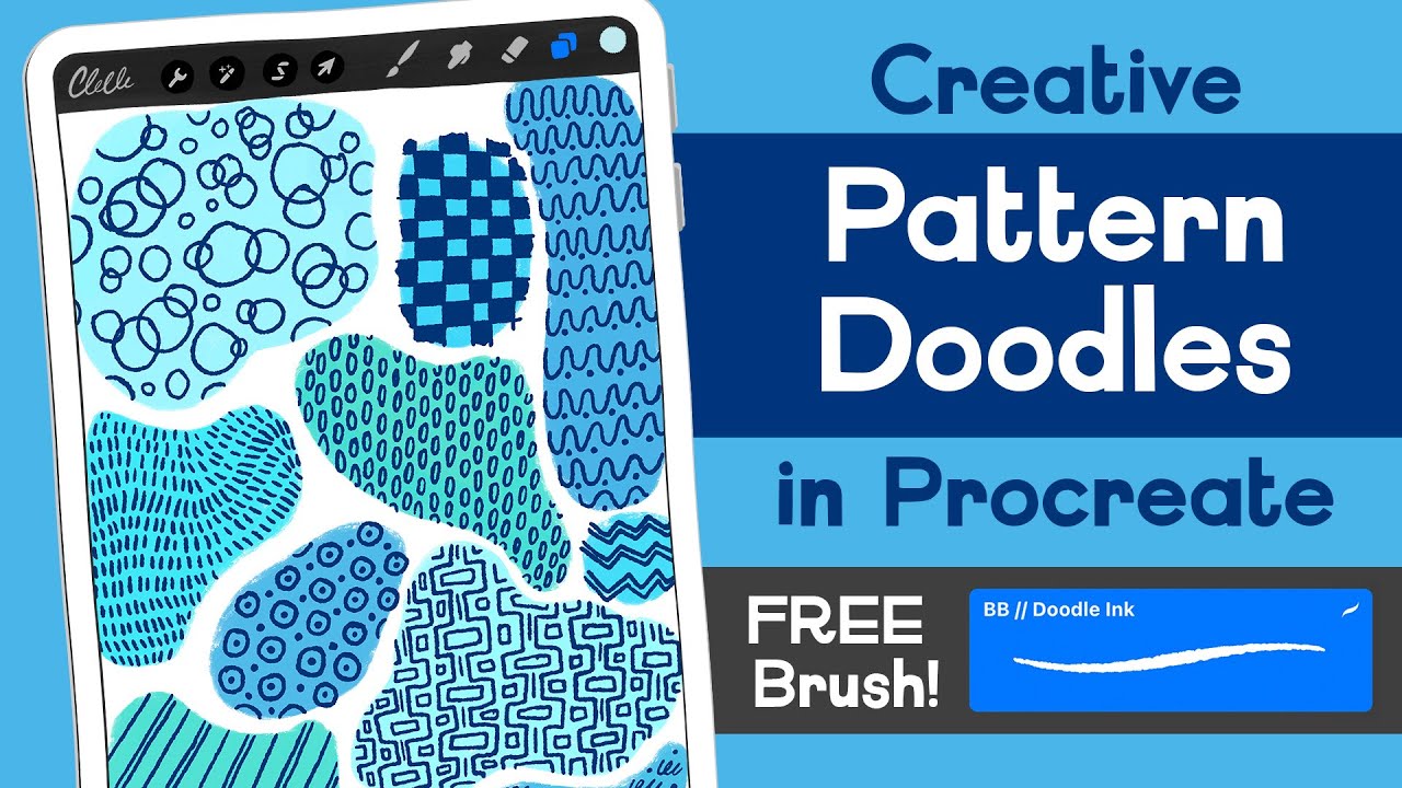 Creative Pattern Doodles in Procreate // FREE Procreate Brush!