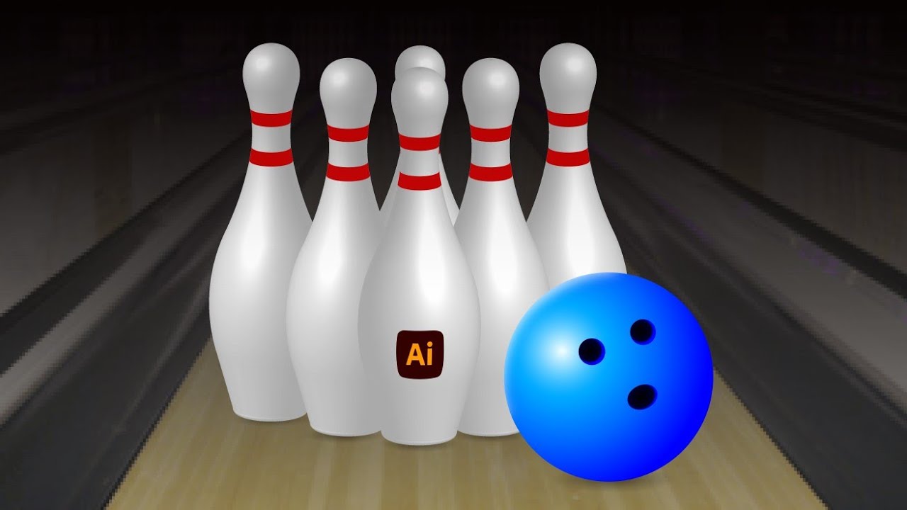 3D Bowling vector with 3D effect - Adobe Illustrator Tutorial