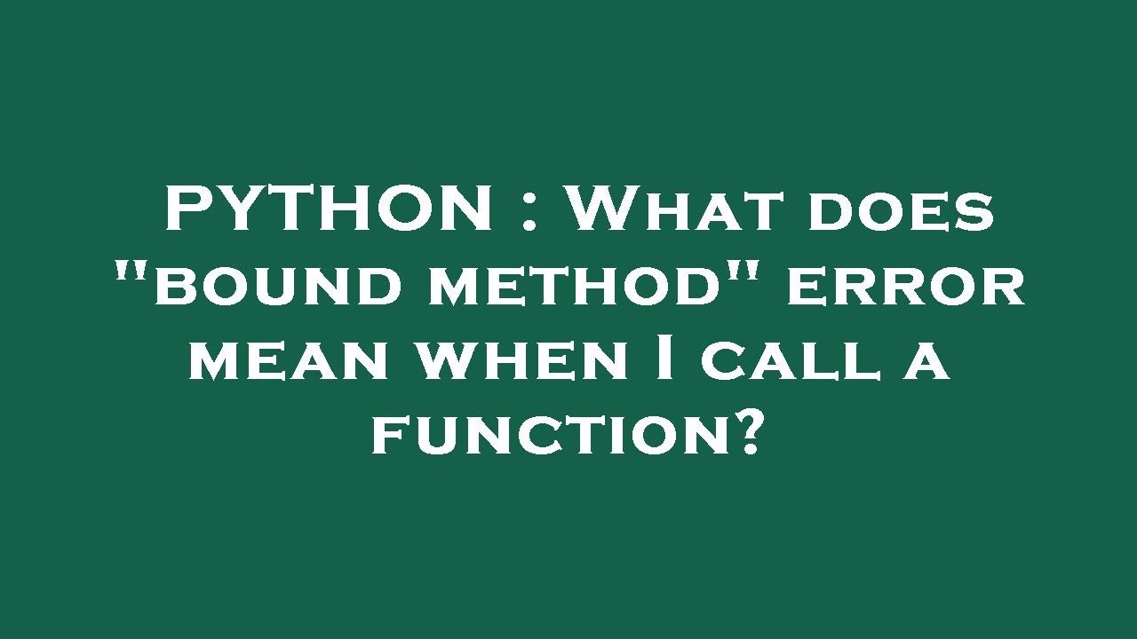 PYTHON : What does 