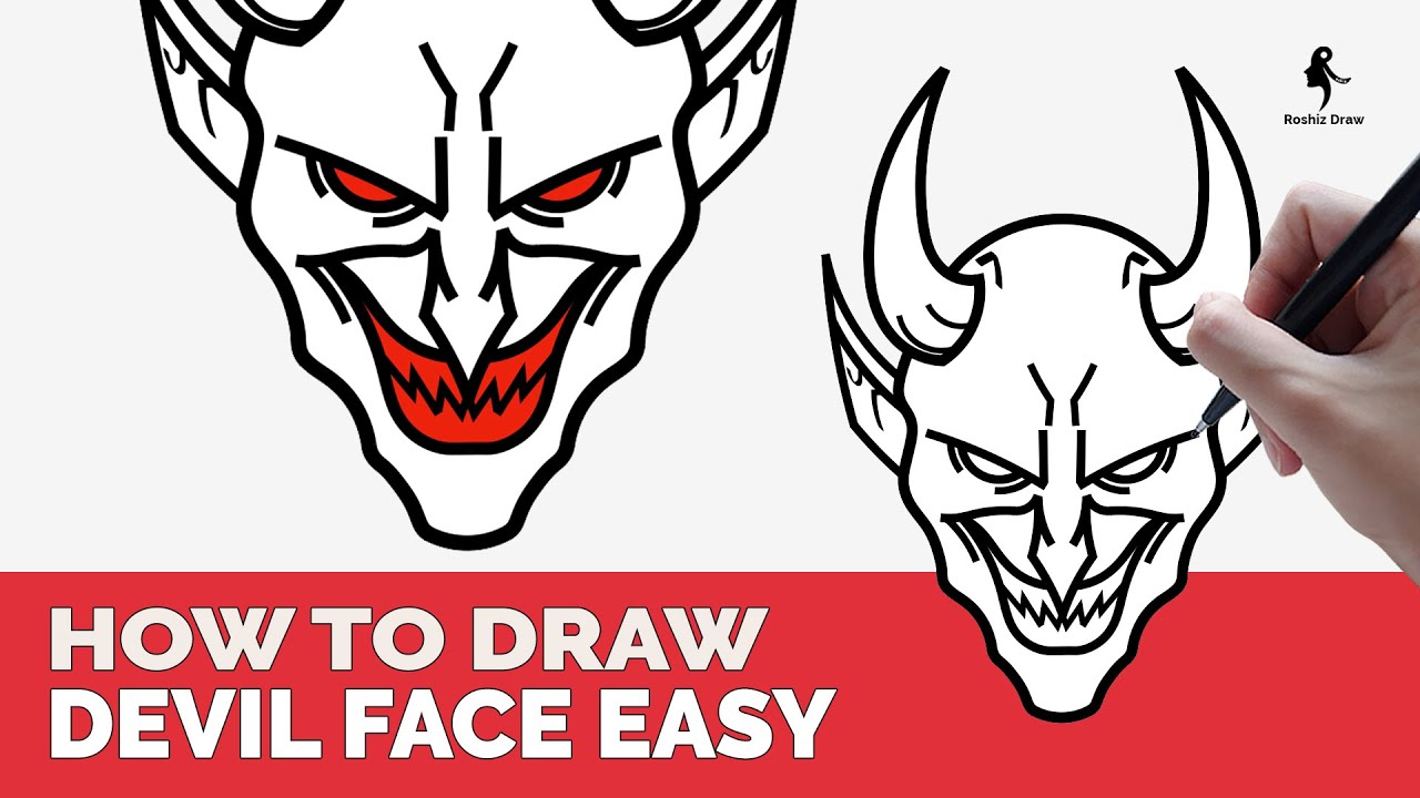 HOW TO DRAW DEVIL FACE EASY