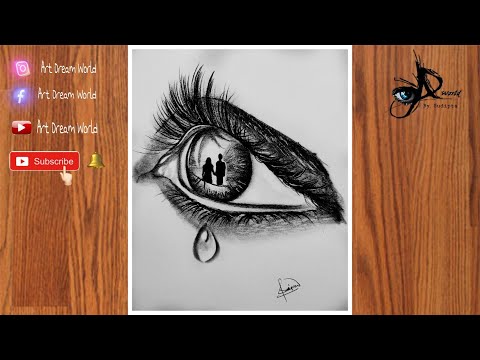 Rrealistic crying eyes drawing // Beautiful pair with love // How to draw meaningful pencil drawings