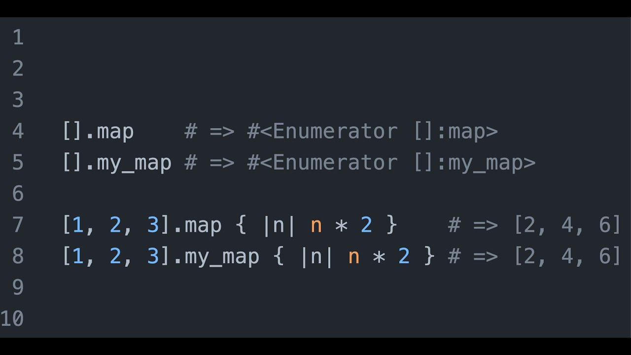 The yield keyword: Implementing Array#my_map