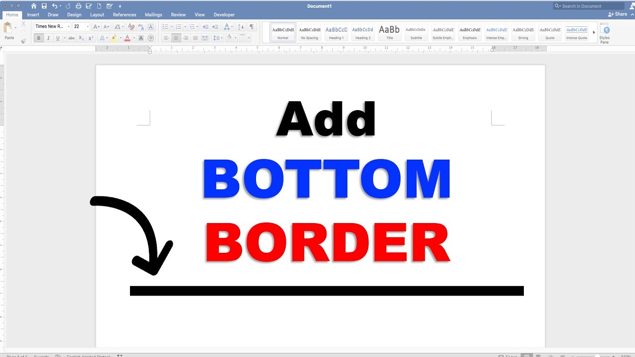 How To Add a Bottom Border In Word