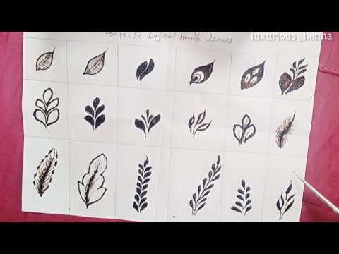 how to :18 different types of henna leaves/18 different type of mehendi leaves/henna flowers