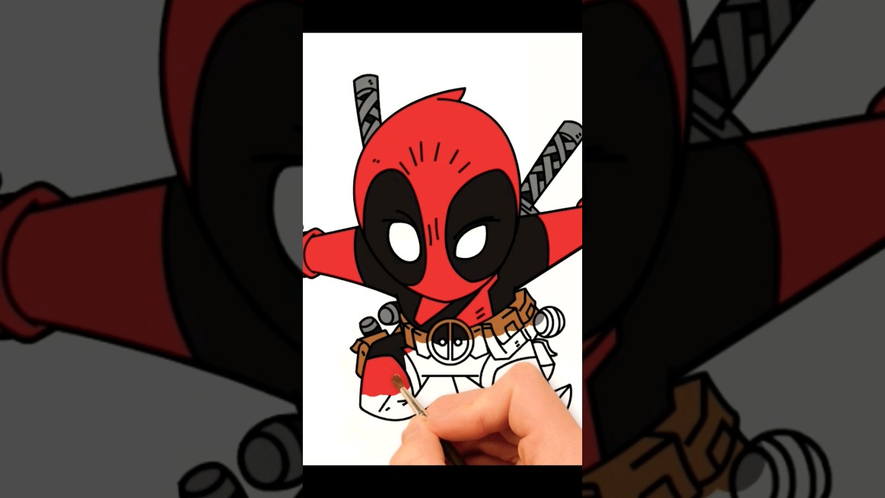 Drawing Deadpool Time Lapse #deadpool #art #marvel #shorts