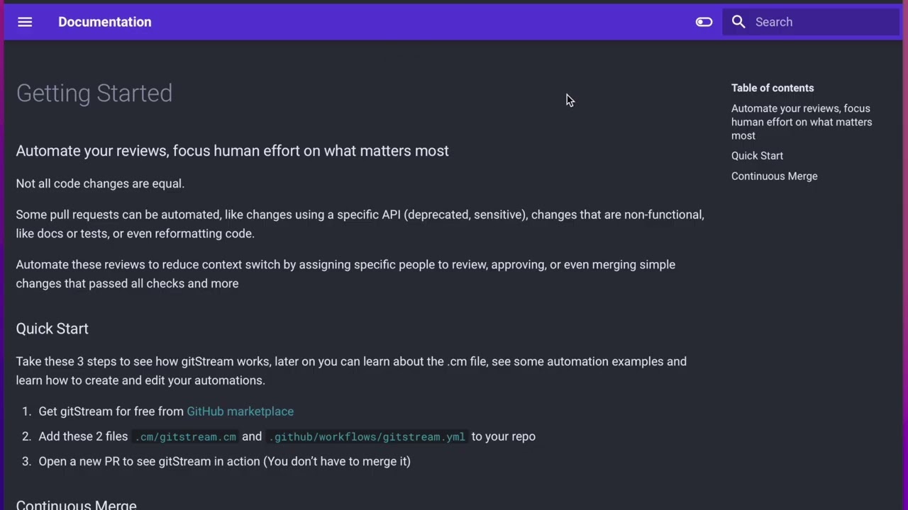 Installing /:\ gitStream from the GitHub Marketplace