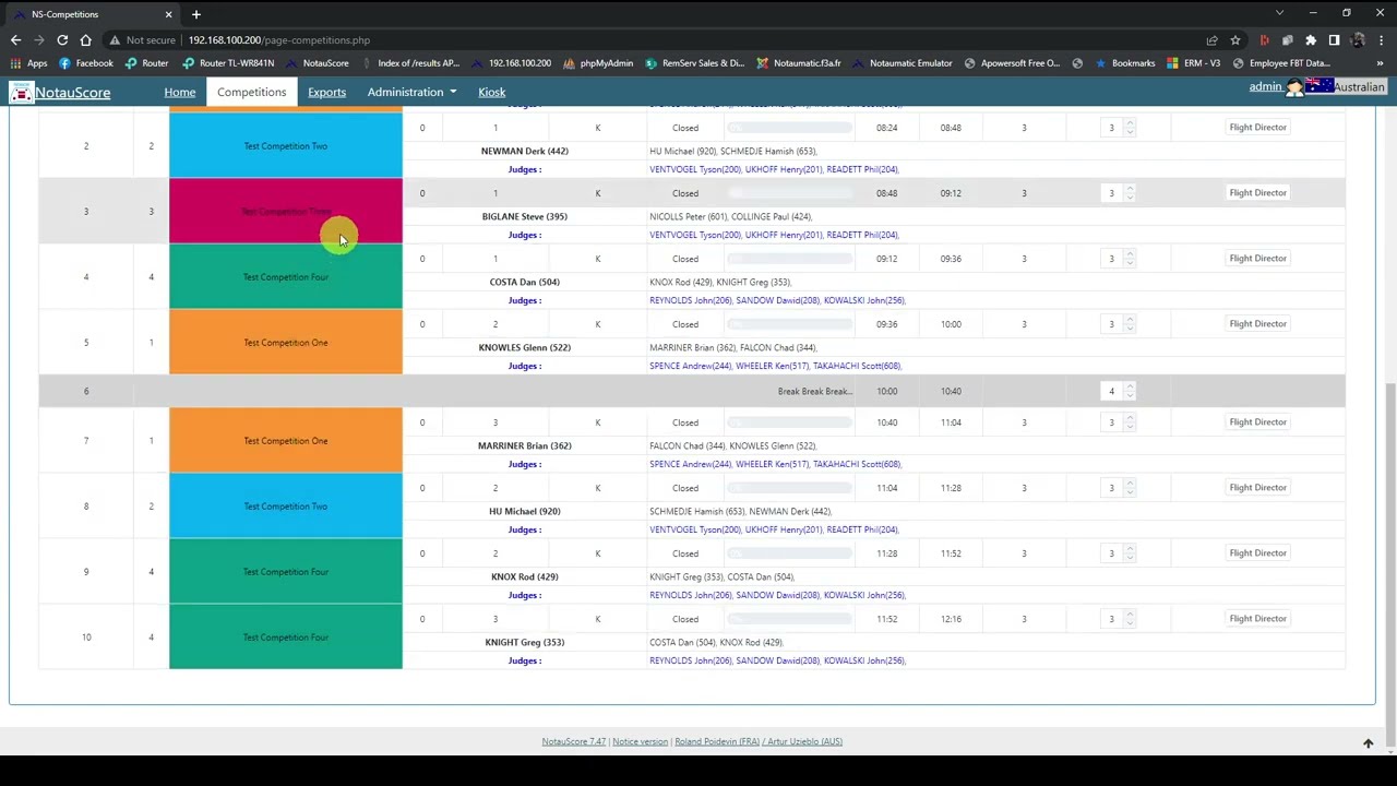 Using Competition Director in Notauscore - Part 1
