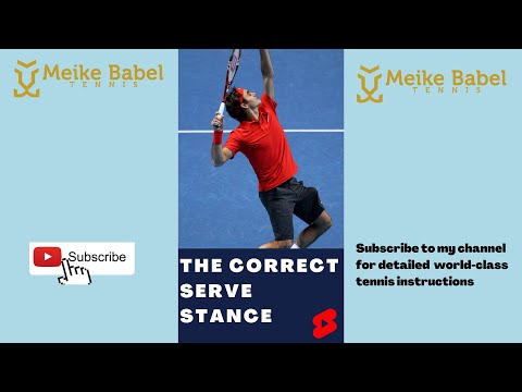 The stance for your #tennisserve link to full video below ππ» #tennistechnique #tennis
