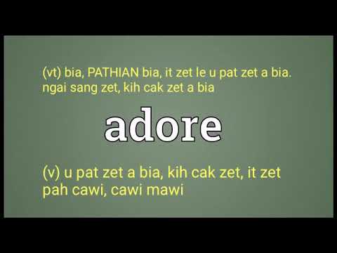 Adore Meaning in English Ngawn Dictionary adore = bia, it zet in le u pat zet in bia, ngai sang zet