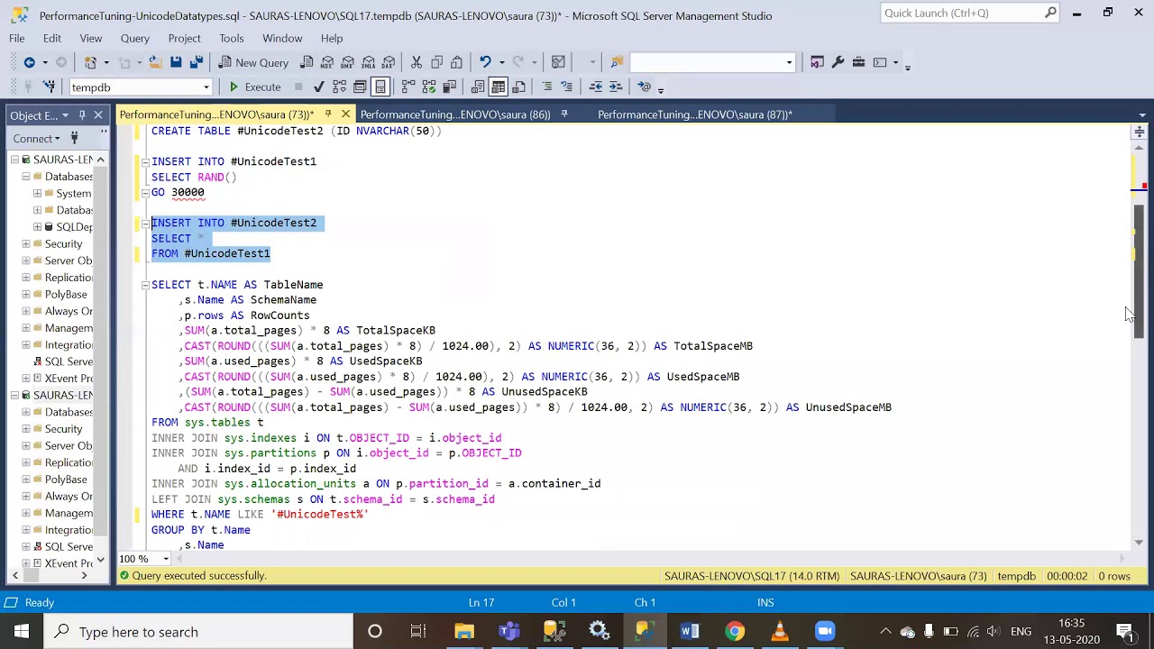 Performance Tuning - Unicode Datatypes