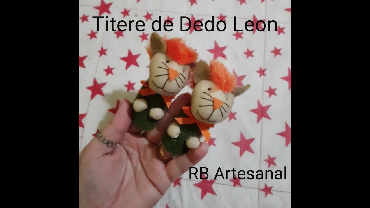 Como Hacer Titere de Dedo Leon. Titere de Tela (Fieltro)