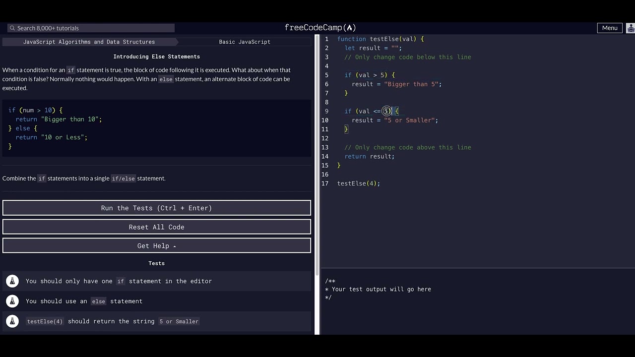 Introducing Else Statements - Free Code Camp Help - Basic Javascript - Algorithms & Data Structures
