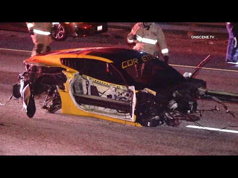 This C7 Corvette Ejected Its Whole Engine in a Highway Crash