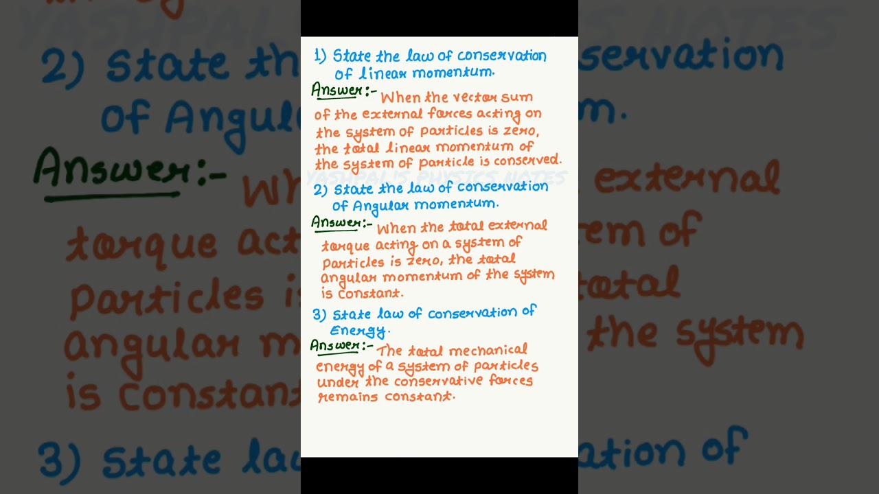 Mechanics -Answer in One Sentence (Part-1) #physicsconcept #engineeringphysics#rtmnuphysics#bsc