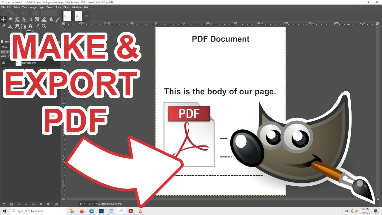 How To Create and Export a PDF in Gimp