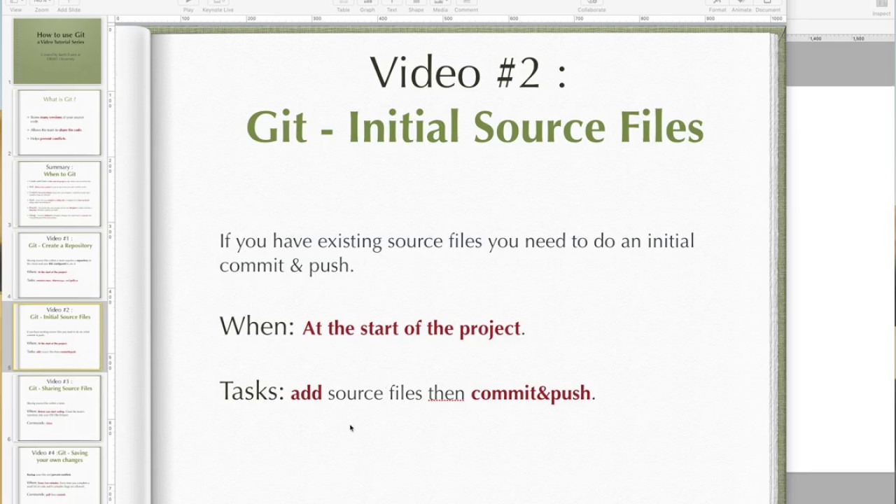 Using Git 2 Initial Source Files