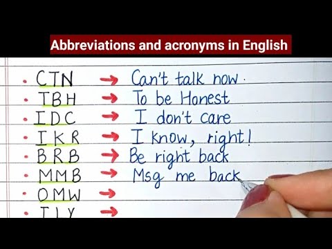 Abbreviations(Short Terms)/Full form and short forms in english/Full Form