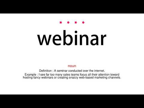 How to pronounce webinar - Vocab Today